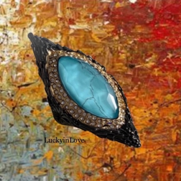 Alexis Bittar | Jewelry | Alexis Bittar Gunmetal Gold Turquoise ...